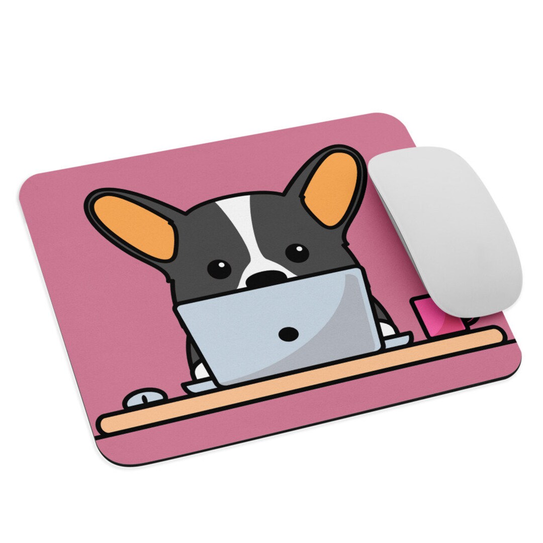 Custom Tricolor Corgi Mouse Pad / Kawaii Tri-color Corgi Dog Working ...