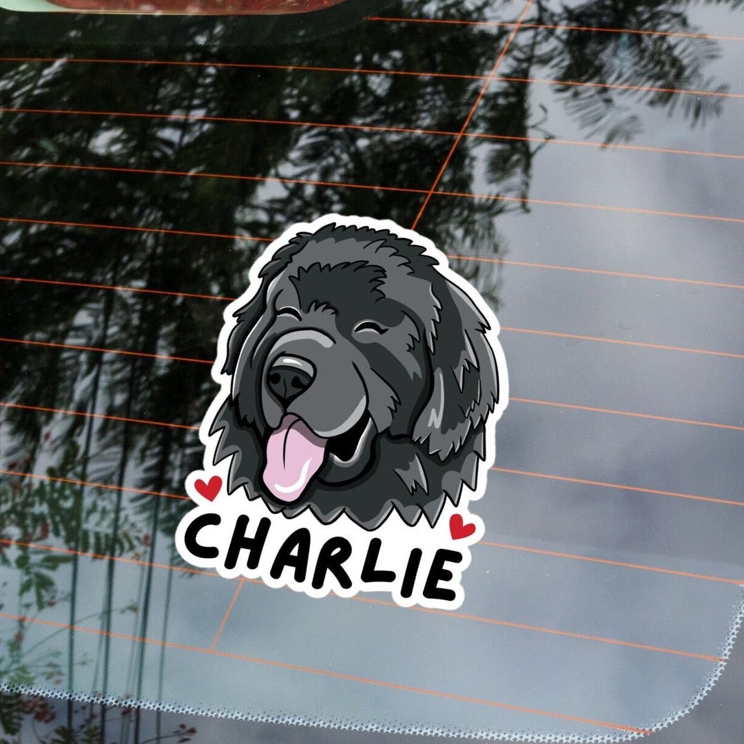 Personalized Newfoundland Car Decal Sticker / Custom Black Newfie Dog ...