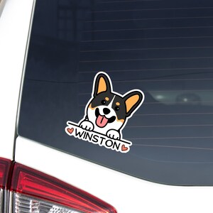 Custom Corgi Car Decal Sticker / Red Tricolor Corgi / Personalized ...