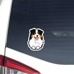 Black Tricolor Australian Shepherd Car Sticker Decal / Aussie Dog Head ...