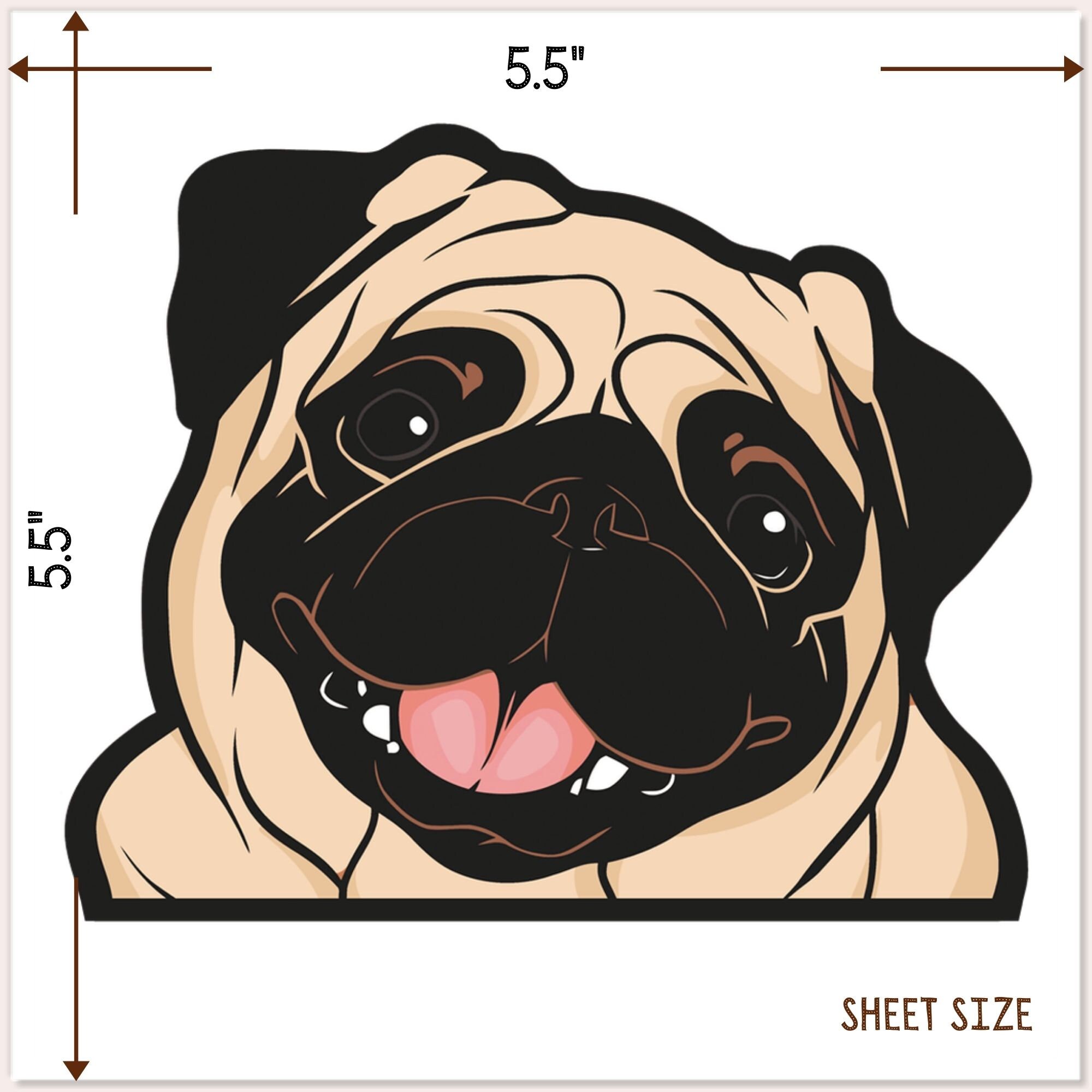 Peek Pug Car Decal / Pug Car Sticker Bumper Window Vinyl - Etsy