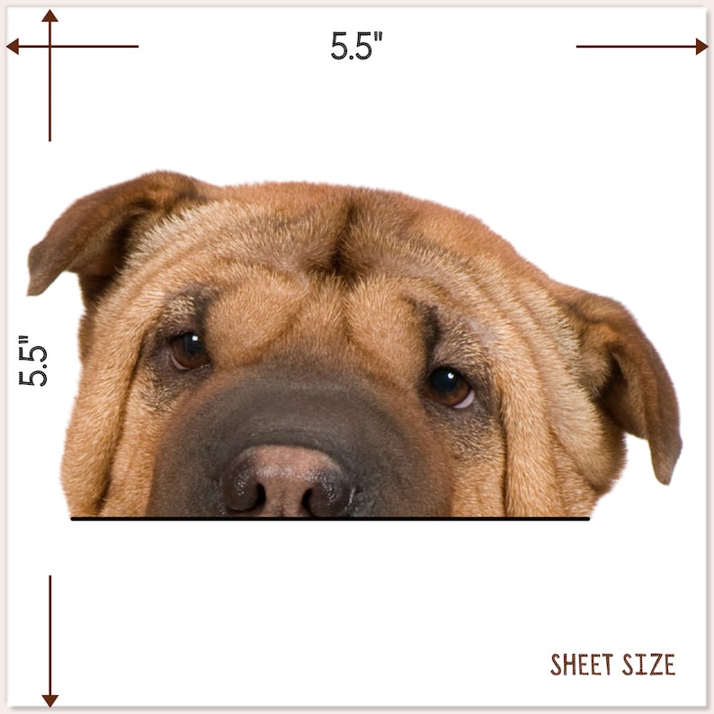 Red Shar Pei Car Decal: Peeking Dog Head Waterproof Sticker - Etsy