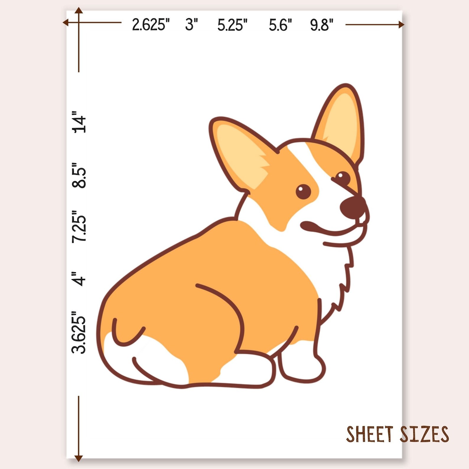 Red&white Corgi Car Decal Sticker / Cute Corgi Sitting / - Etsy