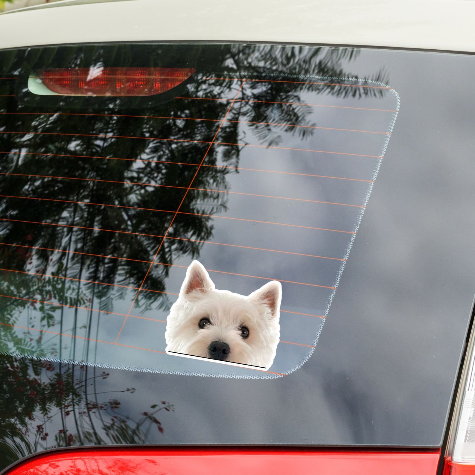 West Highland Terrier Car Decal, Peeking Westie Dog Sticker - Etsy