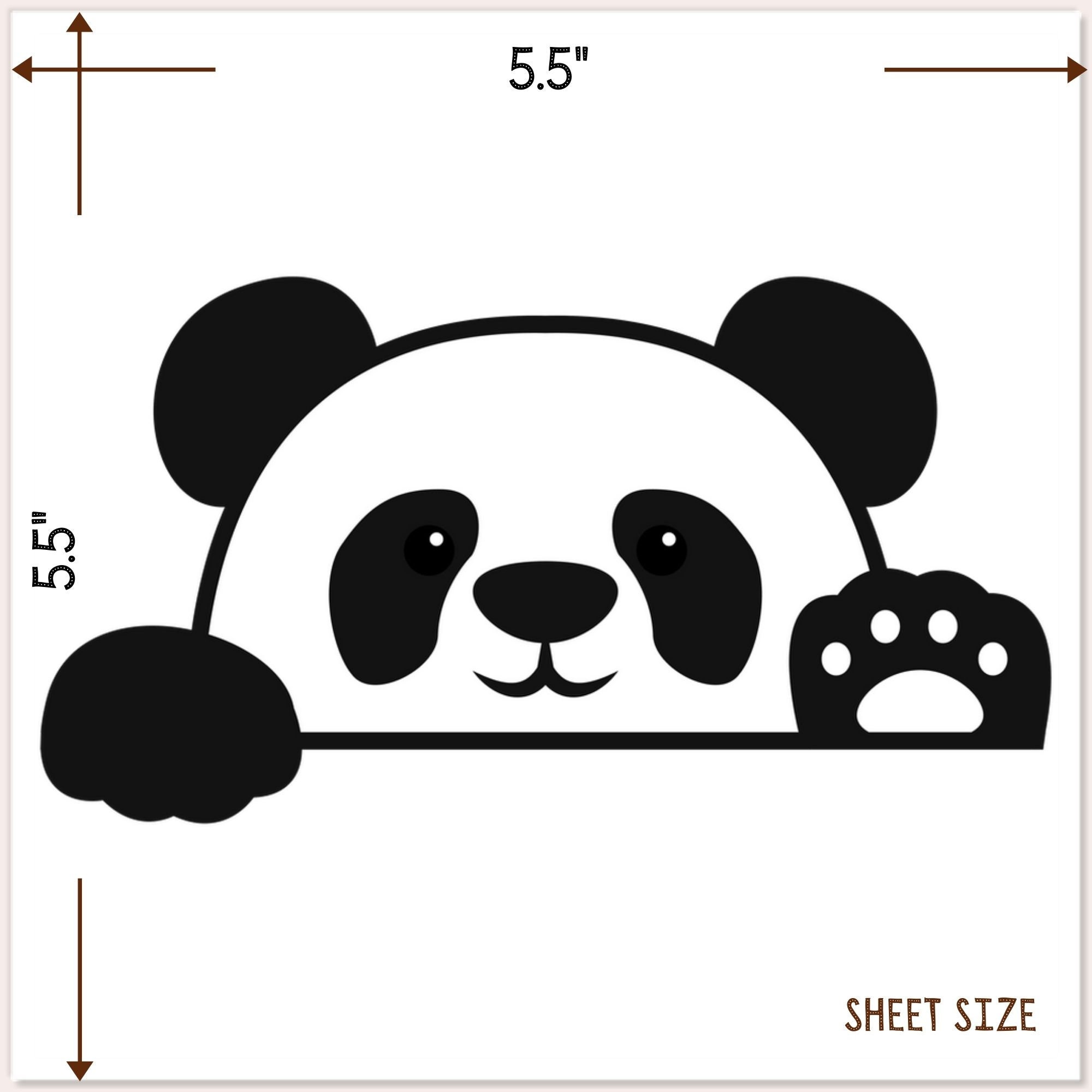 Panda Face Car Decal Sticker / Black White Cute Panda Paws up - Etsy