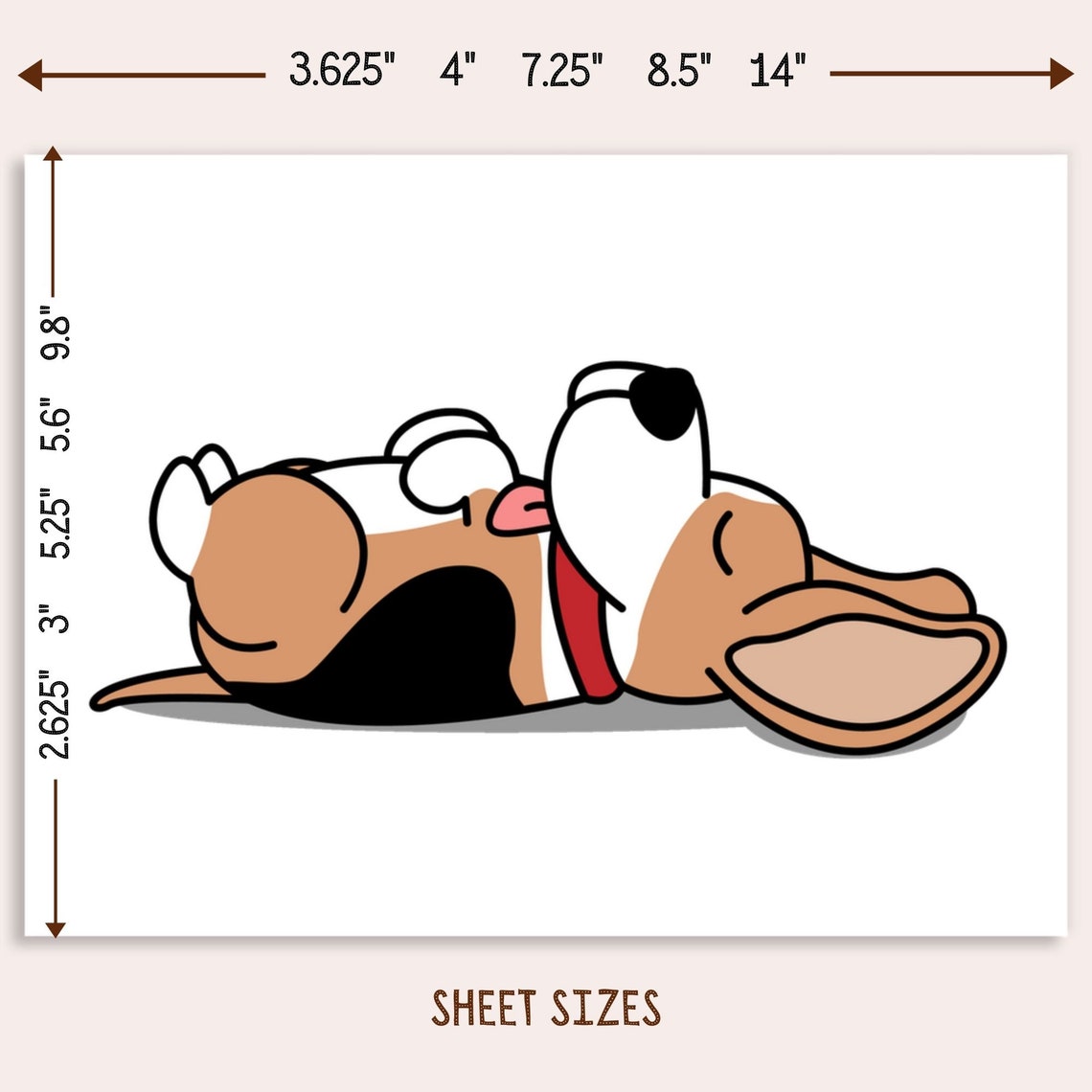 Lazy Beagle Car Sticker / Puppy Vinyl Decal Bumper Window | Etsy