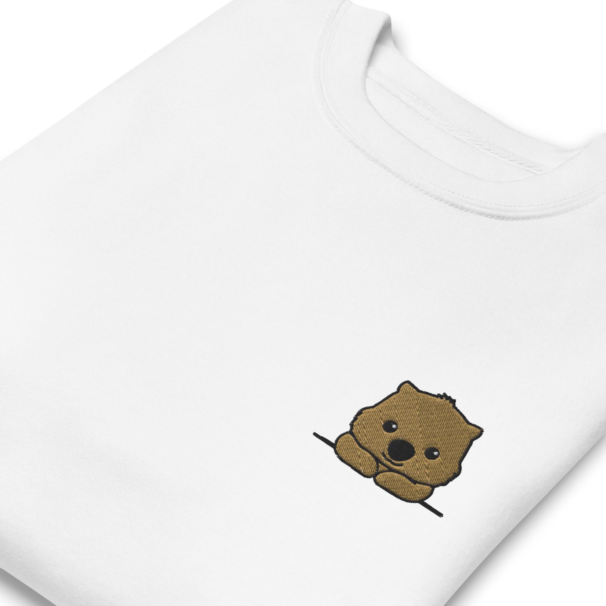 Embroidered Wombat Sweatshirt, Peeking Animal Sweater - Etsy