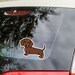 Chocolate Tan Dachshund Car Decal - Cartoon Wiener Waterproof Sticker ...