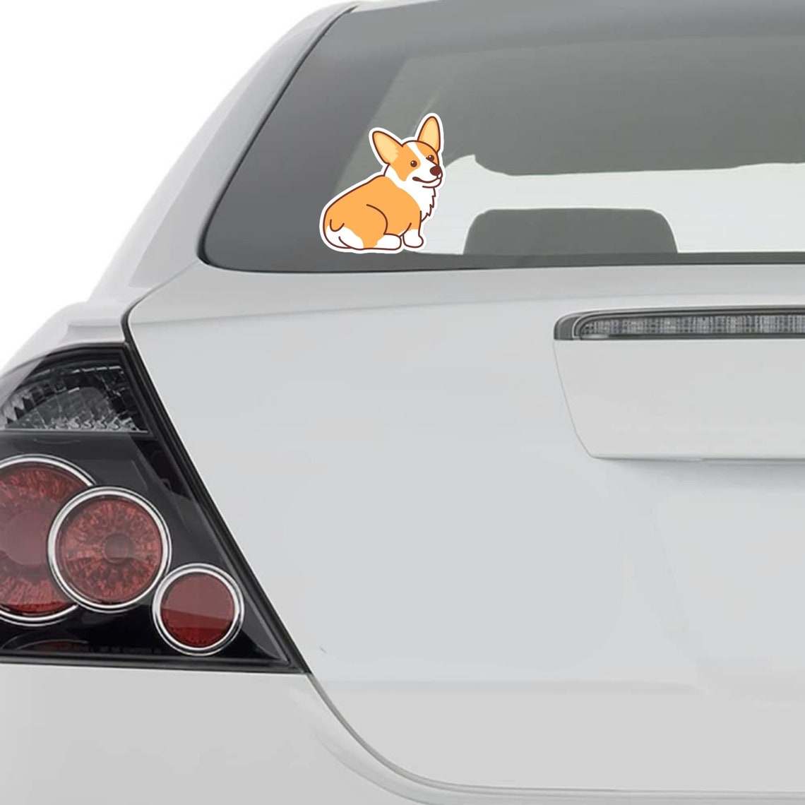 Red&white Corgi Car Decal Sticker / Cute Corgi Sitting / - Etsy