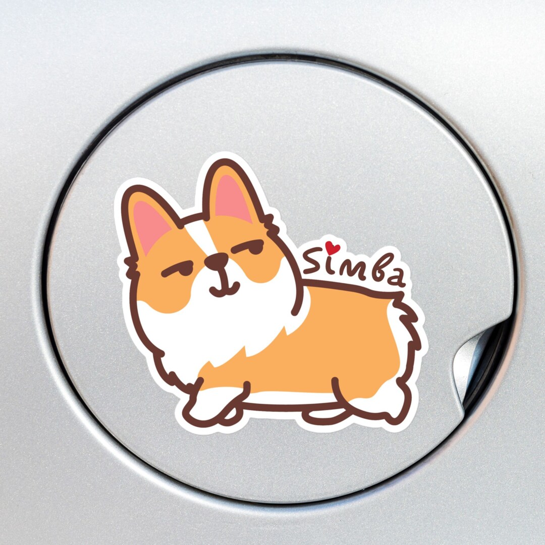 Personalized Corgi Car Sticker Decal / Funny Red Corgi Dog Walking ...