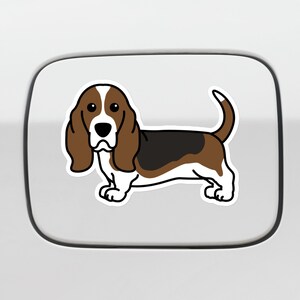 Basset Hound Dog Car Sticker Decal / Kawaii Cute Black Brown & - Etsy