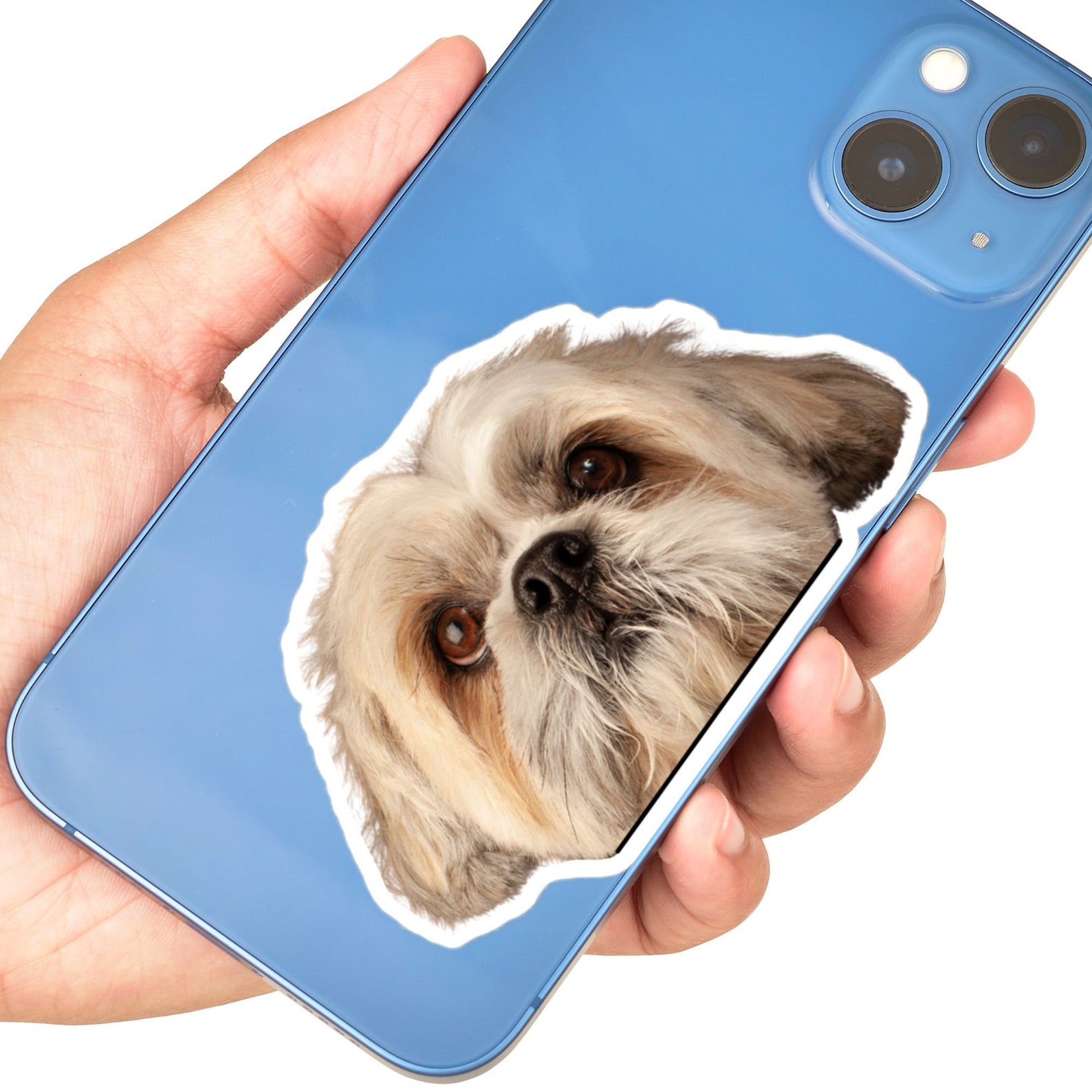 Gold Shih Tzu Car Decal - Peeking Dog Head, Waterproof Vinyl Sticker ...