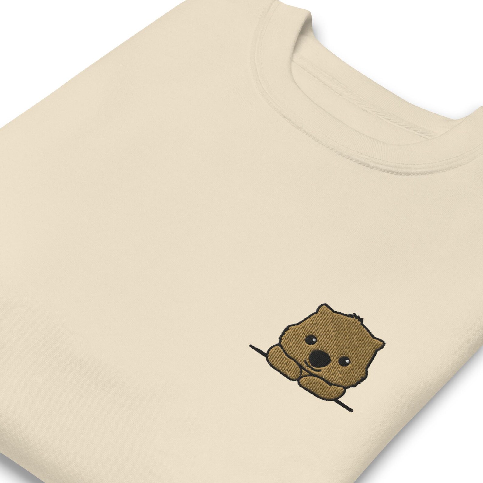 Embroidered Wombat Sweatshirt, Peeking Animal Sweater - Etsy