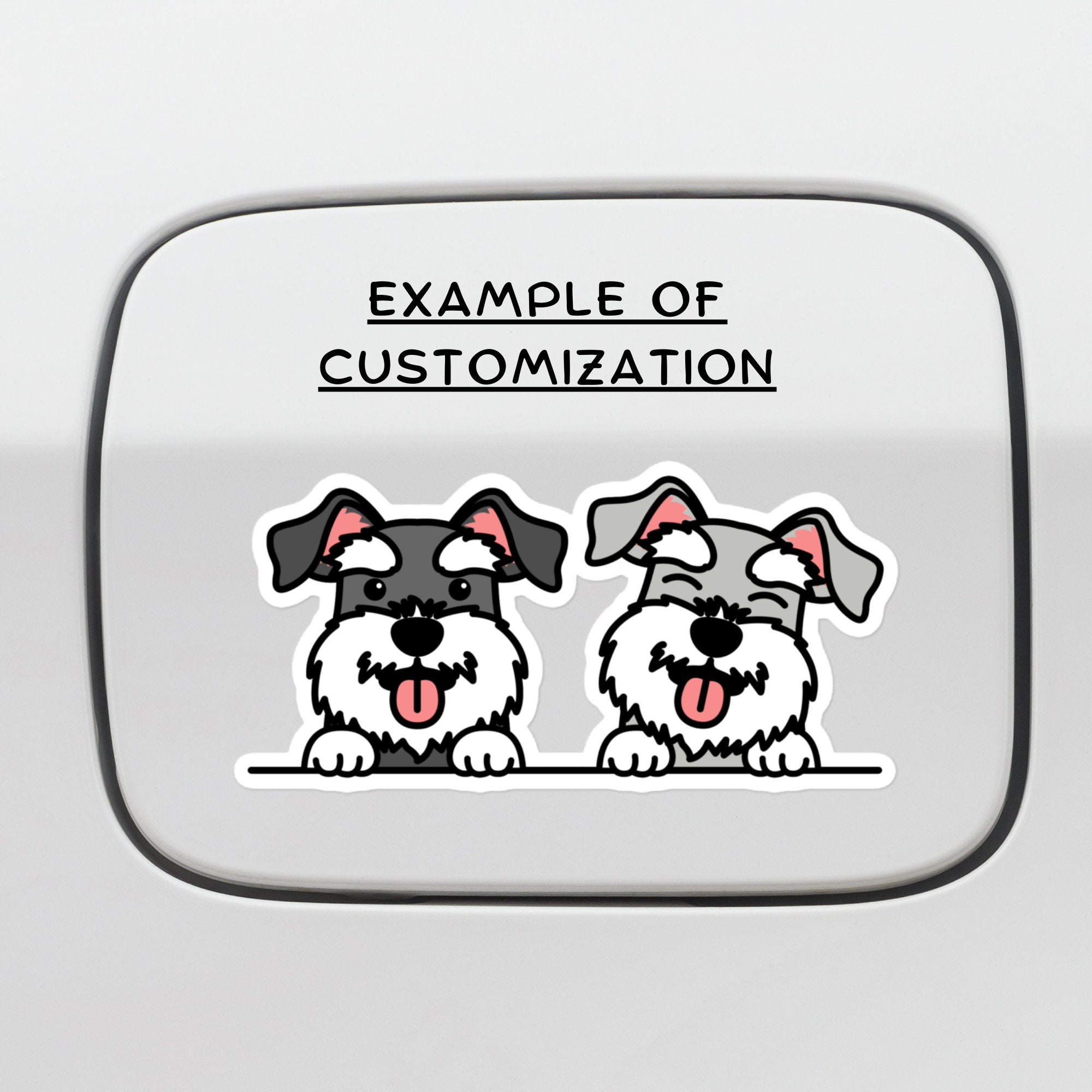 Miniature Schnauzer Car Decal, Personalized Name, Two Dogs Sticker - Etsy