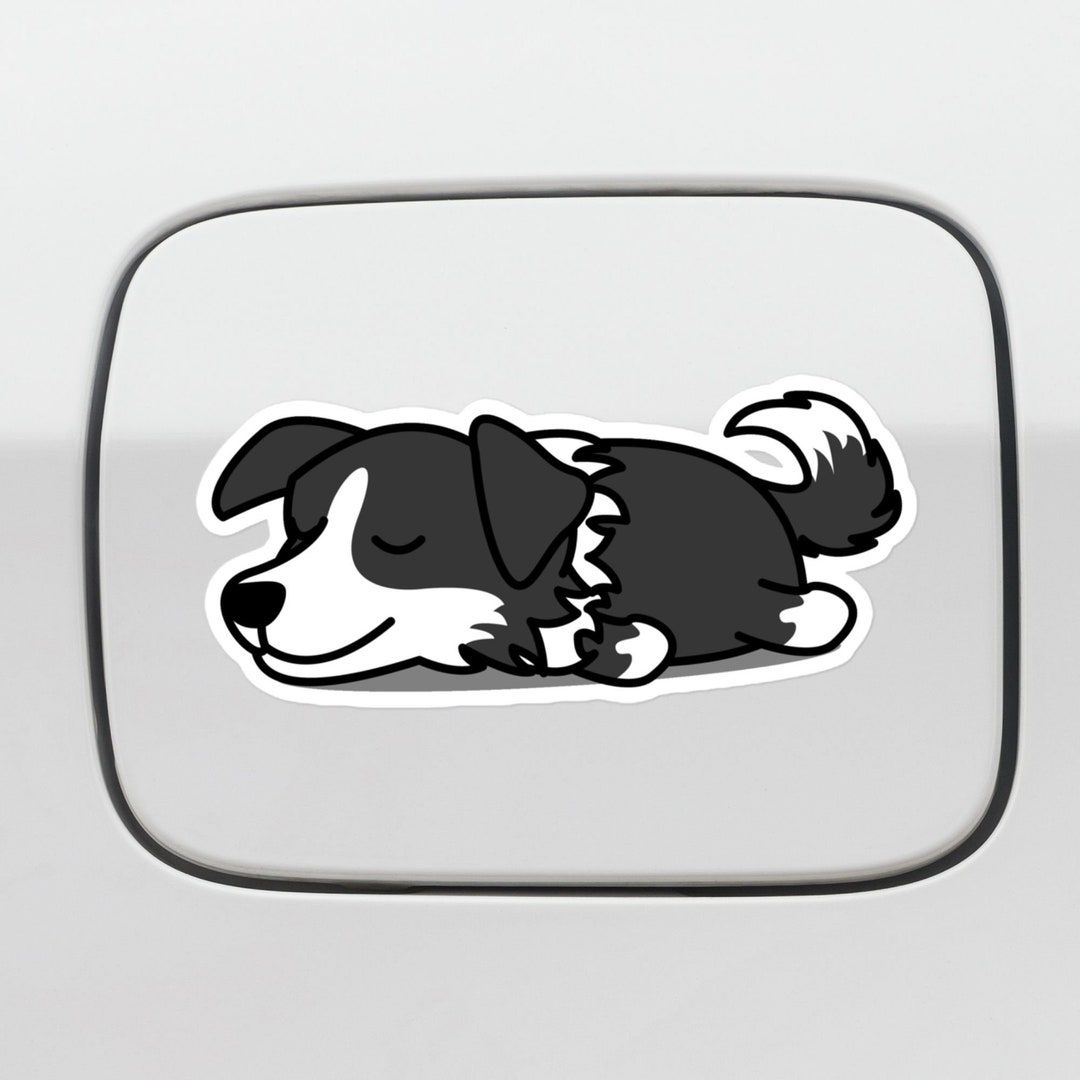 Lazy Border Collie Car Decal Sticker / Black White Tricolor Blue Merle ...