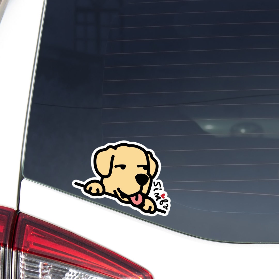 Personalized Labrador Retriever Car Sticker Decal / Peeking Cartoon Lab ...
