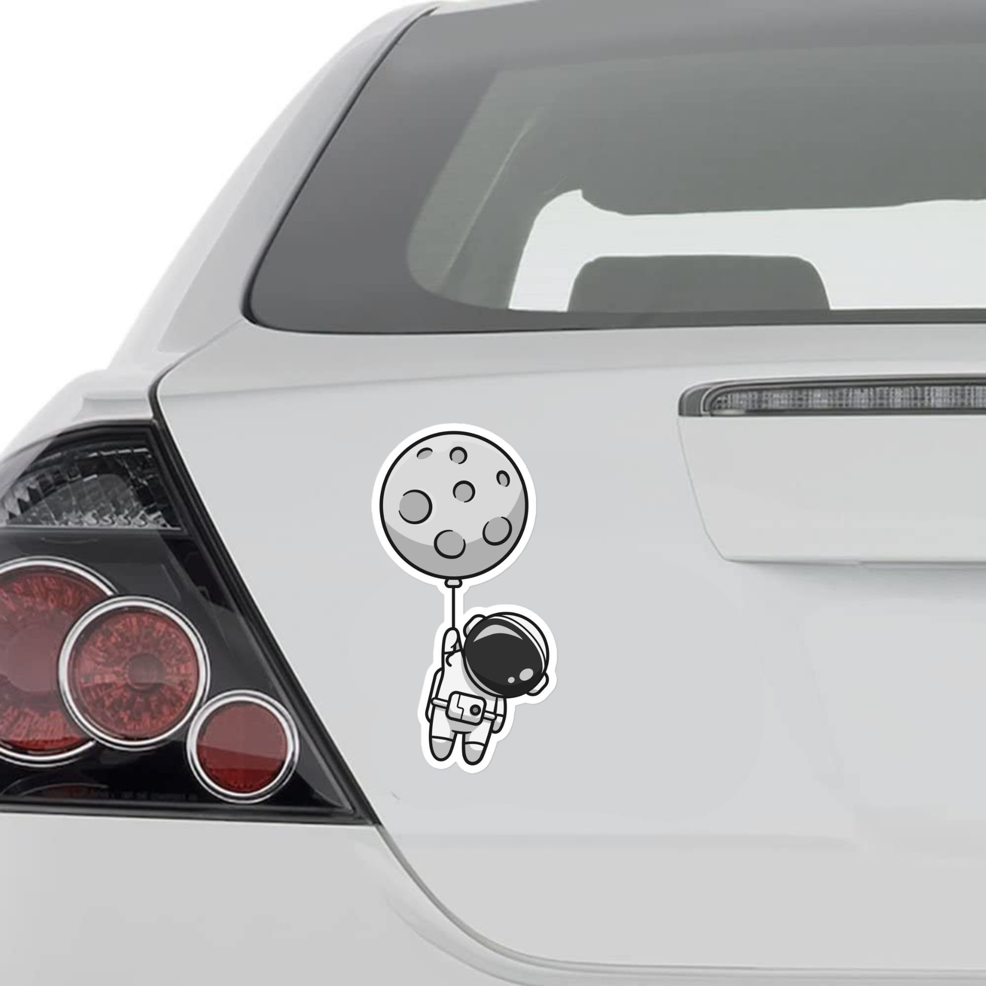 Astronaut Floating With Moon Car Decal Sticker / White Black - Etsy