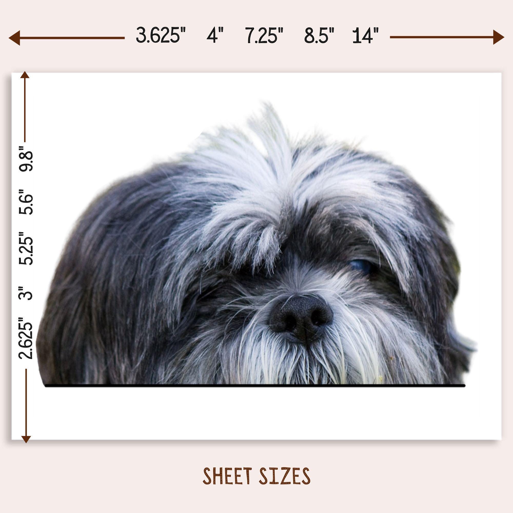 Shih Tzu Car Decal Sticker / Peeking Black White Shih Tzu Dog Head Face ...