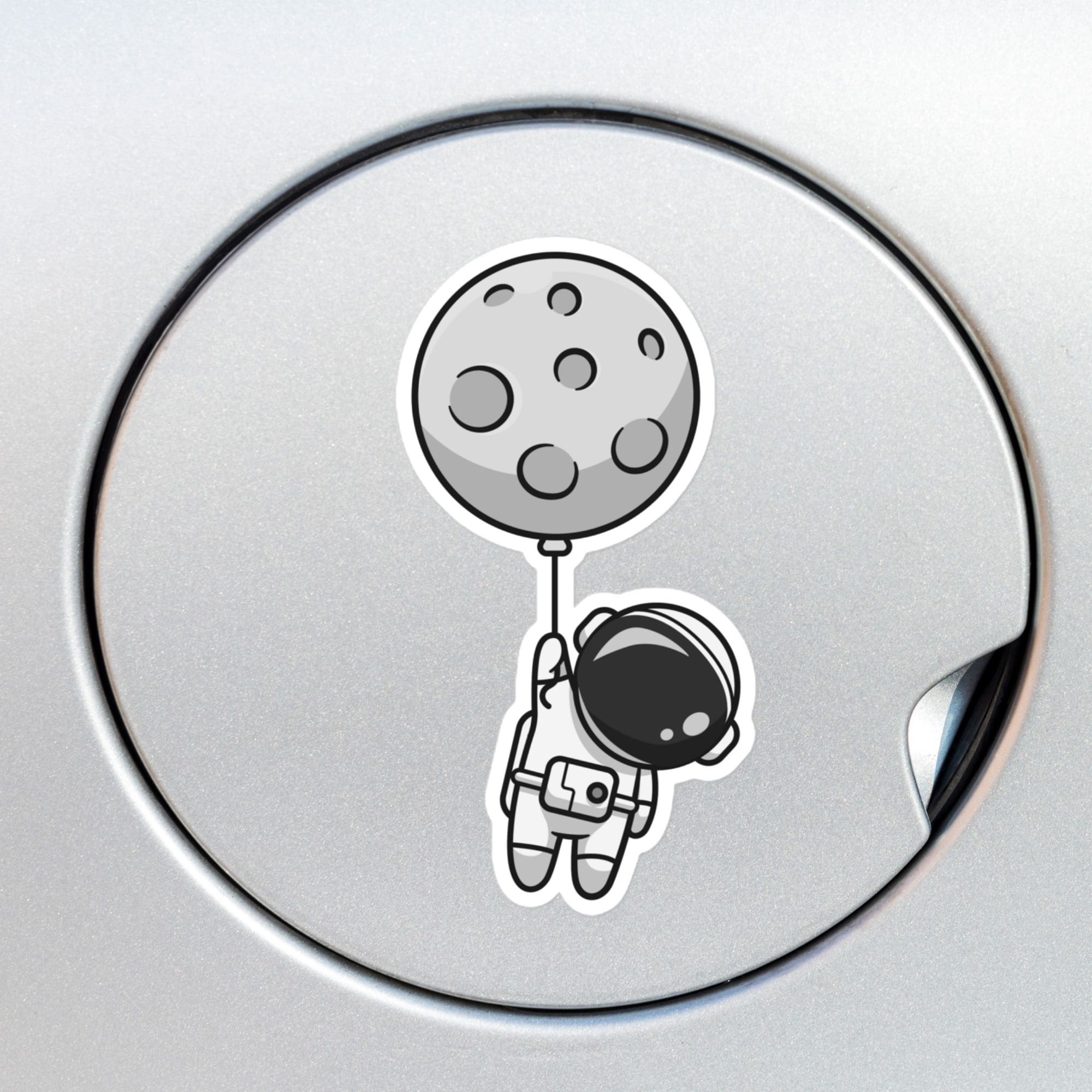 Astronaut Floating With Moon Car Decal Sticker / White Black - Etsy