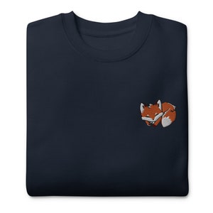 Embroidered Fox Sweatshirt / Cute Lazy Foxy Sweater / Kawaii Wild ...