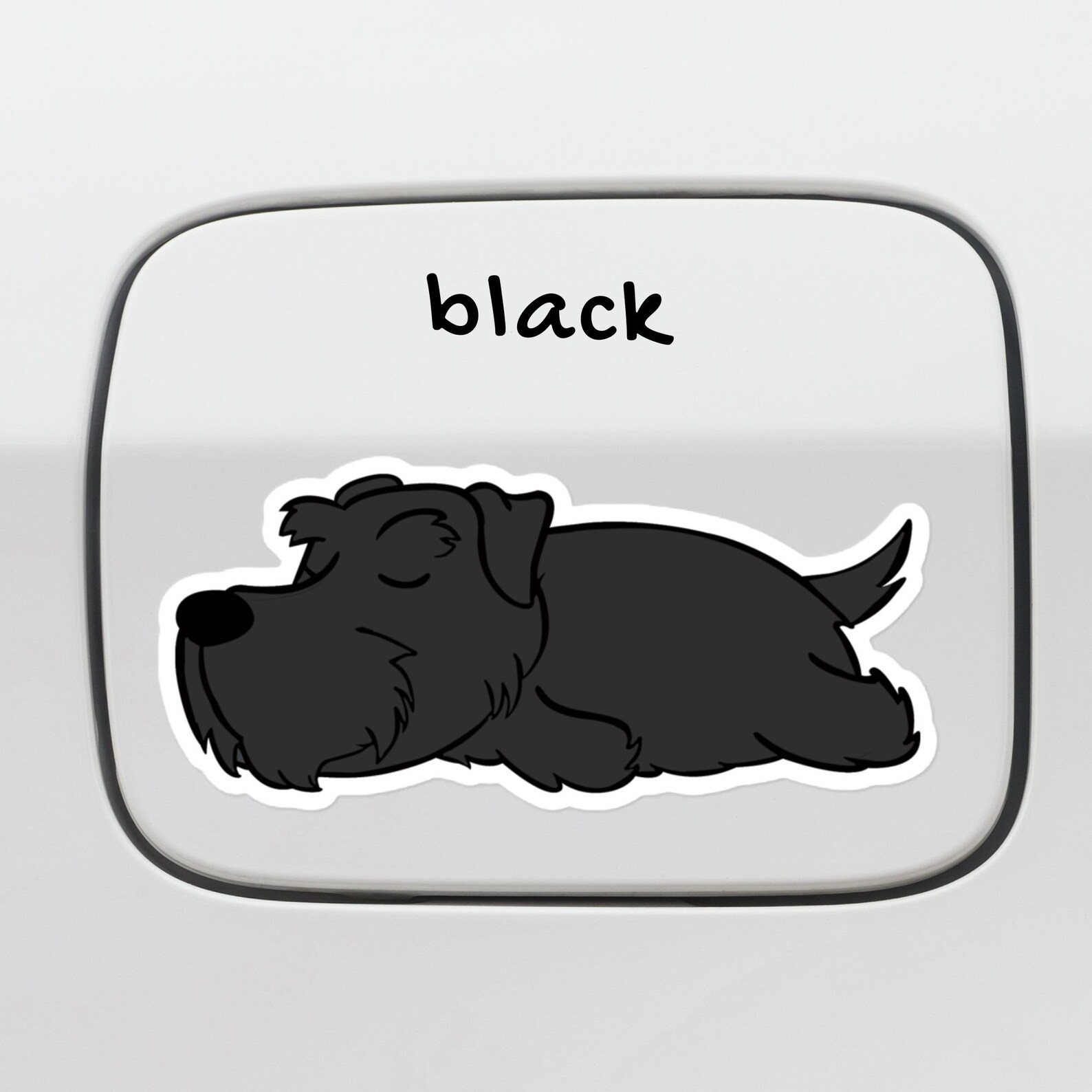 Lazy Mini Schnauzer Car Decal Sticker / Black White Miniature Schnauzer ...