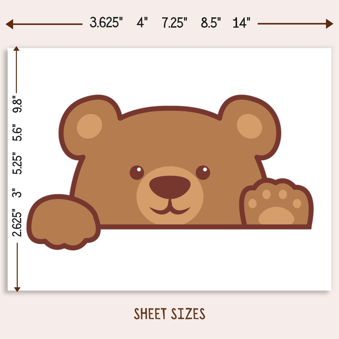 Brown Bear Car Decal Sticker / Kawaii Peeking Brown Bear - Etsy