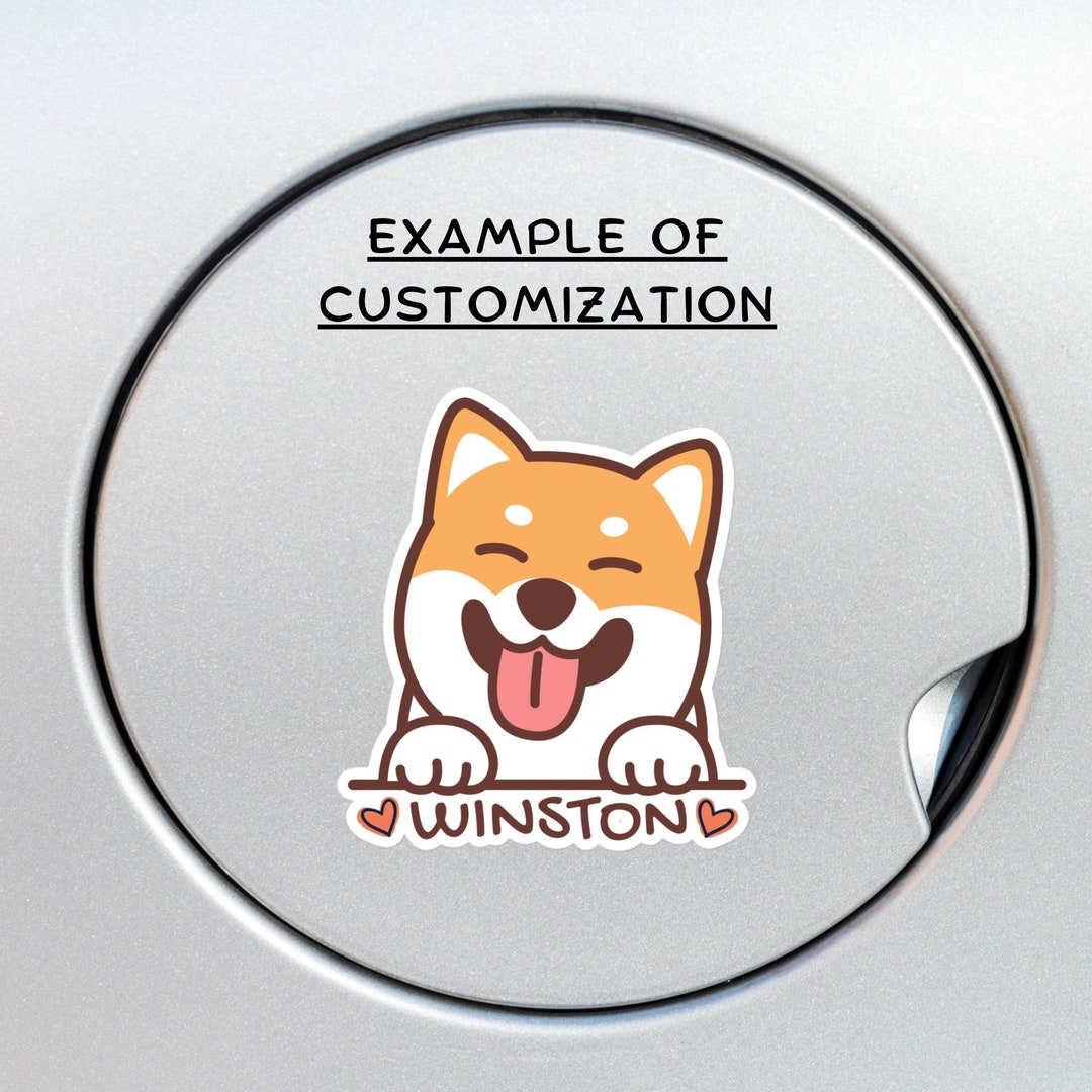 Custom Peeking Shiba Inu Car Decal Sticker / Red White Cream Black ...