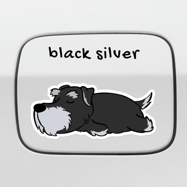 Lazy Mini Schnauzer Car Decal Sticker / Black White Miniature Schnauzer ...
