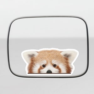 Peeking Red Panda Car Decal / Kawaii Cute Little Spy Panda Car Sticker ...