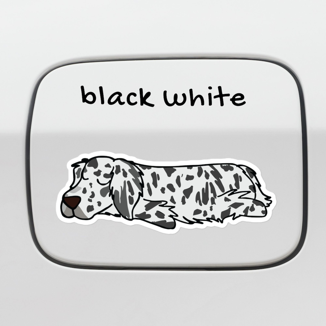 Lazy English Setter Car Decal - Black White Blue Lemon Tri Belton Dog ...