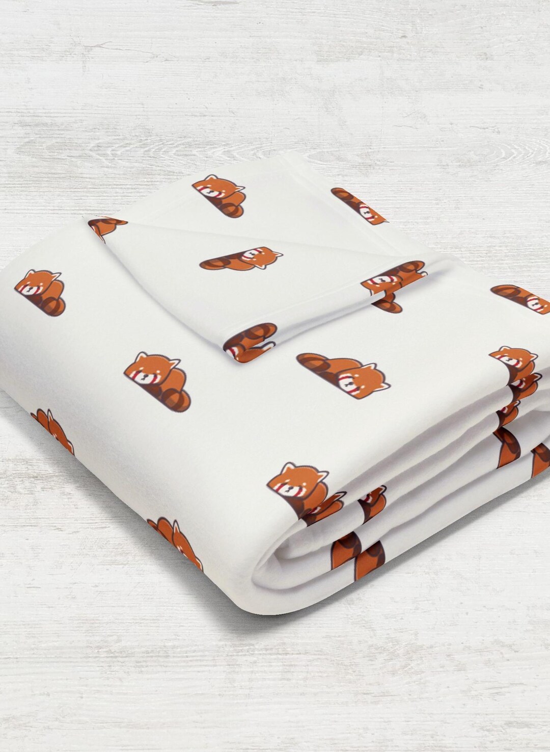 Red Panda Throw Blanket / Sleeping Red Panad Minky Cream Fleece Blanket ...