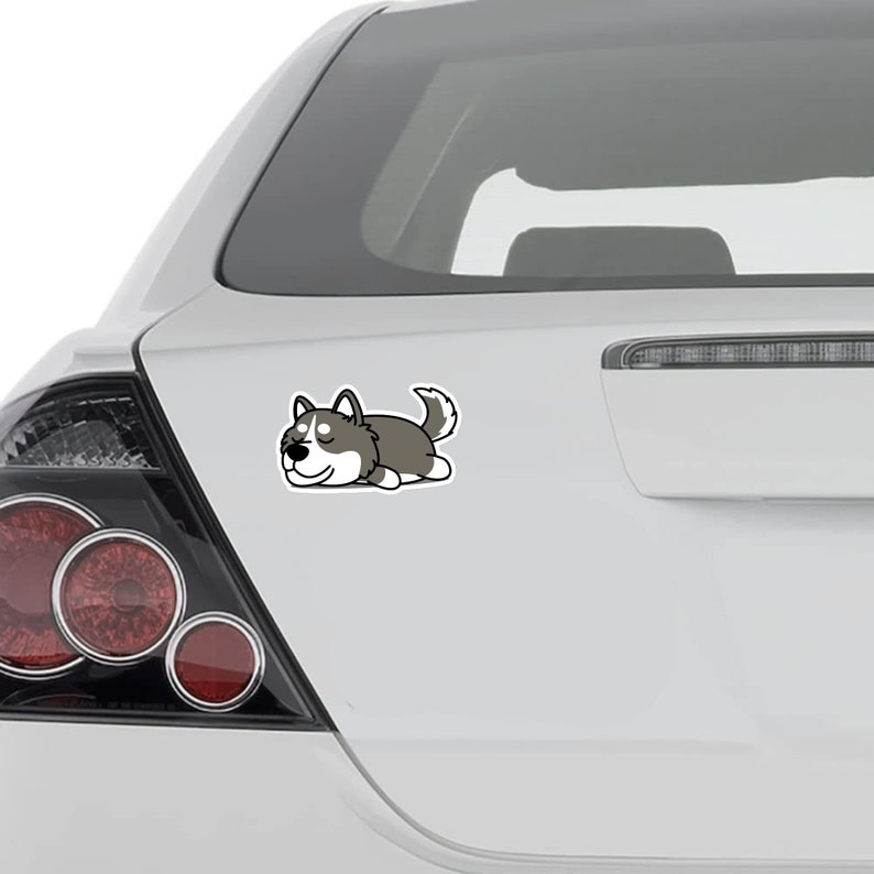 Siberian Husky Car Decal / Lazy Husky Car Window Bumper - Etsy