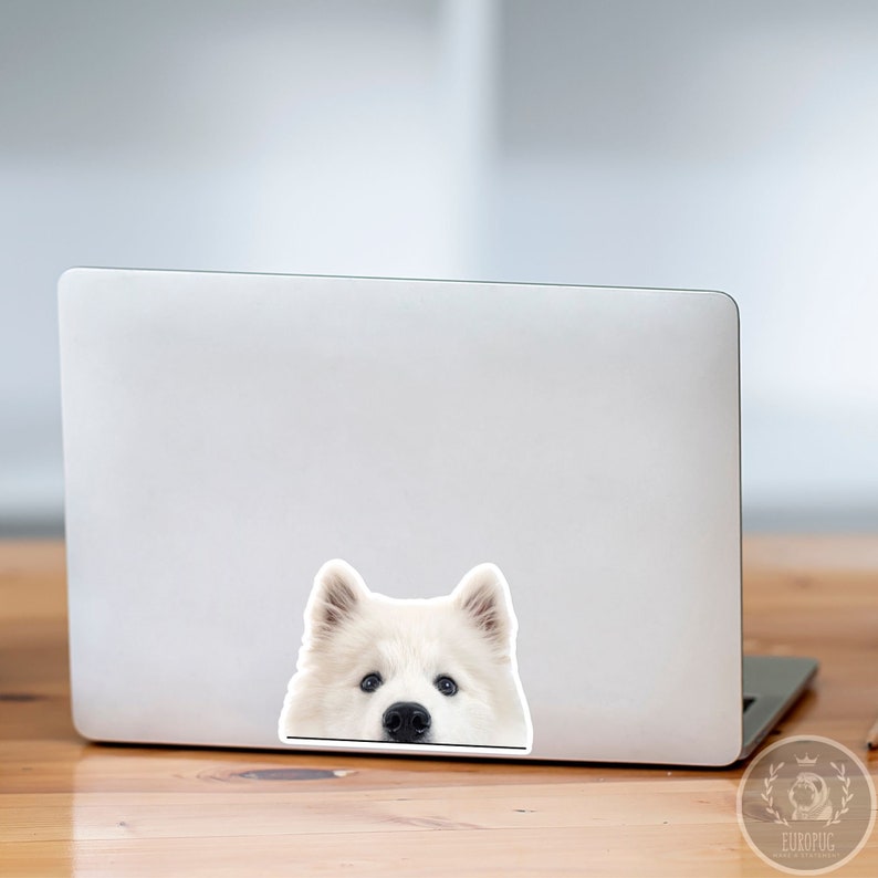 Realistic Samoyed Car Decal Sticker / Kawaii Peeking Samoyed - Etsy