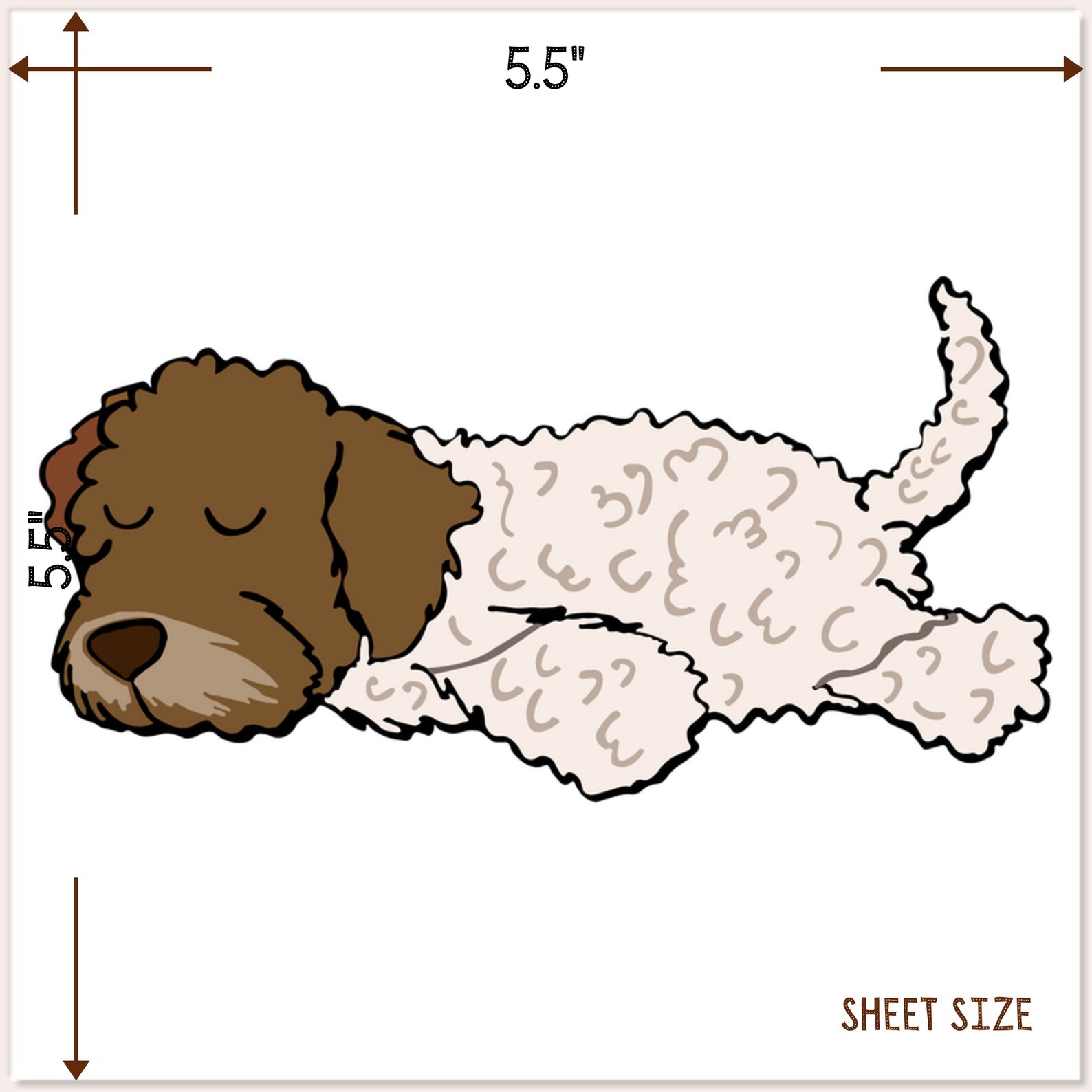 Lazy Lagotto Romagnolo Car Decal - Brown White Dog Waterproof Vinyl ...
