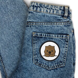 Wombat Embroidered Patch / Kawaii Animal Peeking Wombat / Iron-on, Sew ...