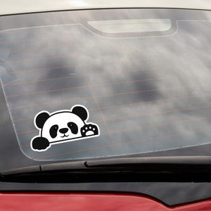 Panda Face Car Decal Sticker / Black White Cute Panda Paws up Wall ...