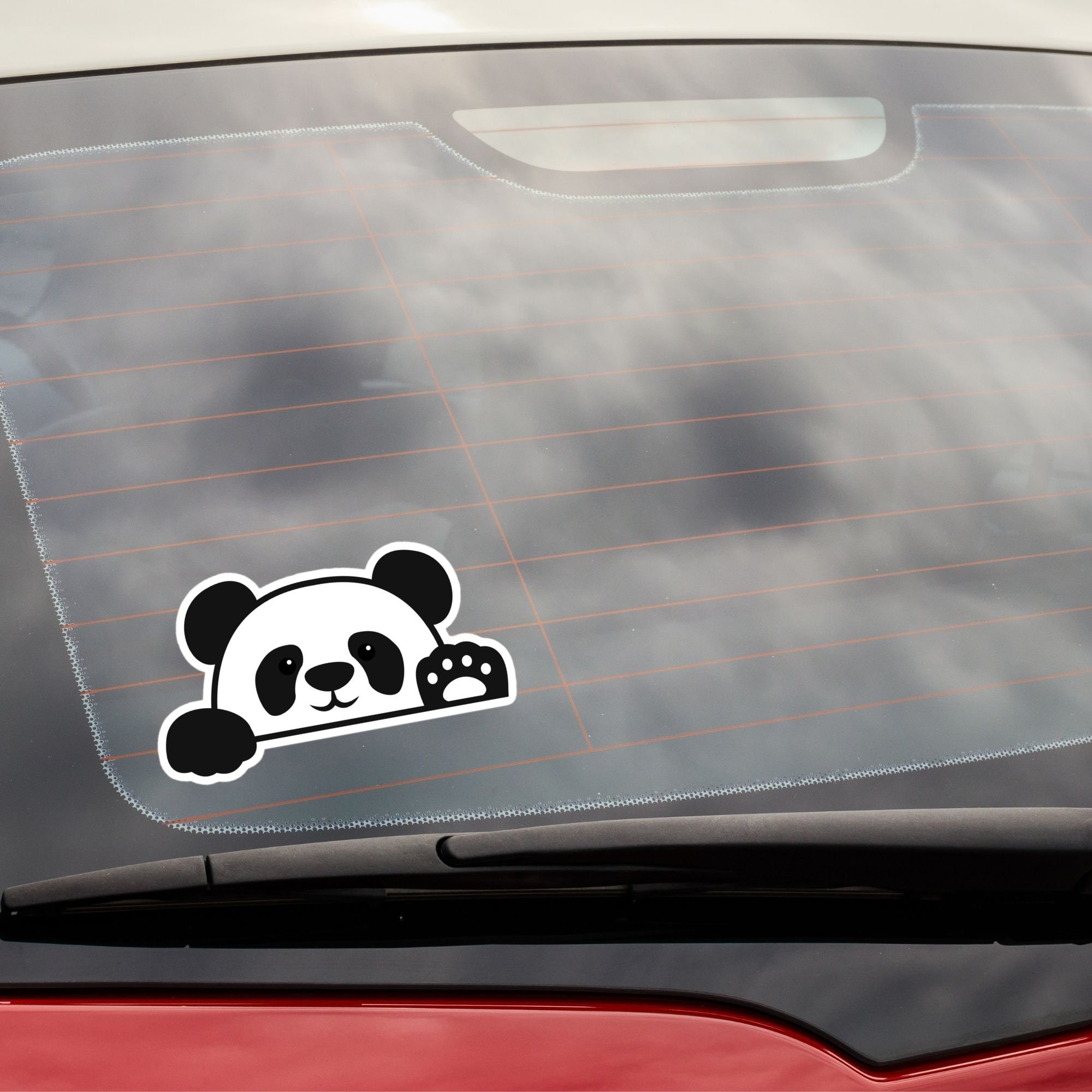 Panda Face Car Decal Sticker / Black White Cute Panda Paws up - Etsy