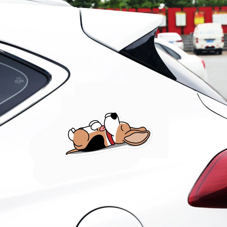Lazy Beagle Car Sticker / Puppy Vinyl Decal Bumper Window - Etsy