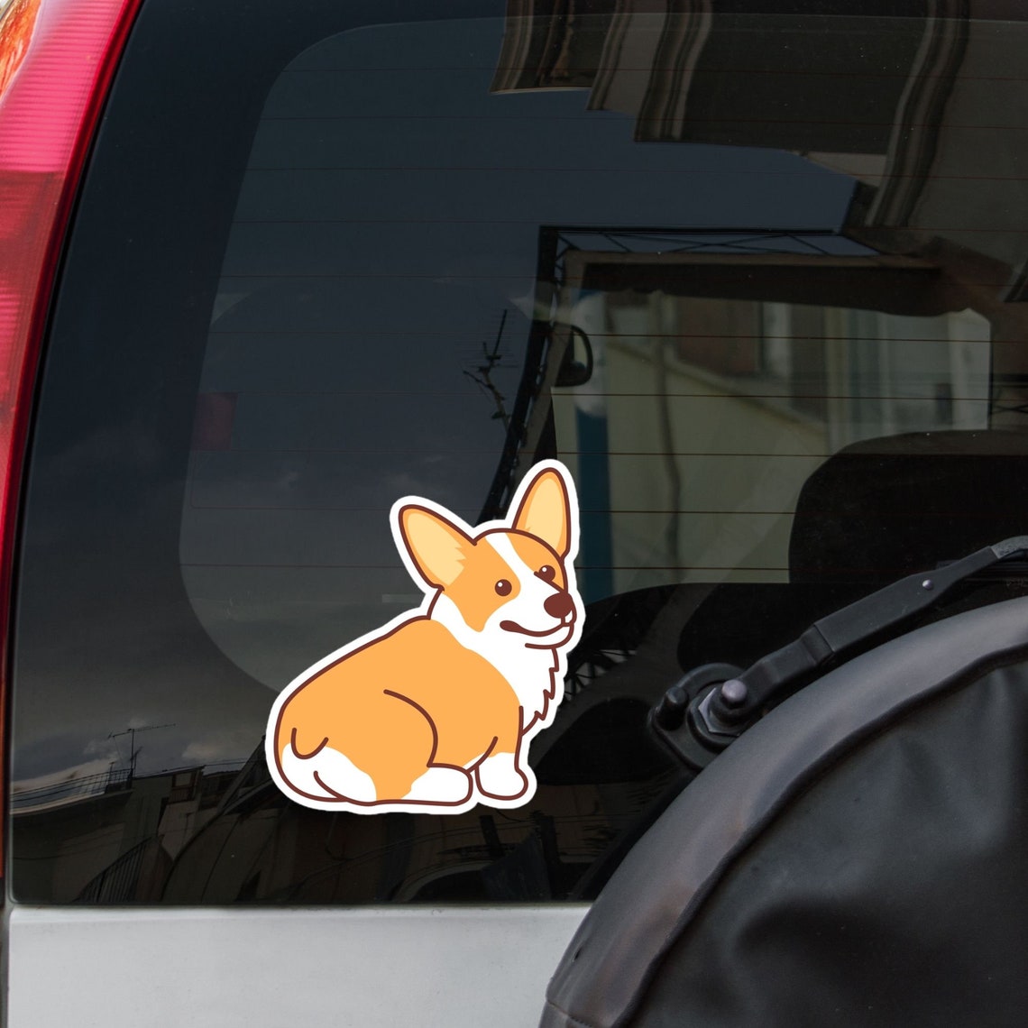 Red&white Corgi Car Decal Sticker / Cute Corgi Sitting / - Etsy
