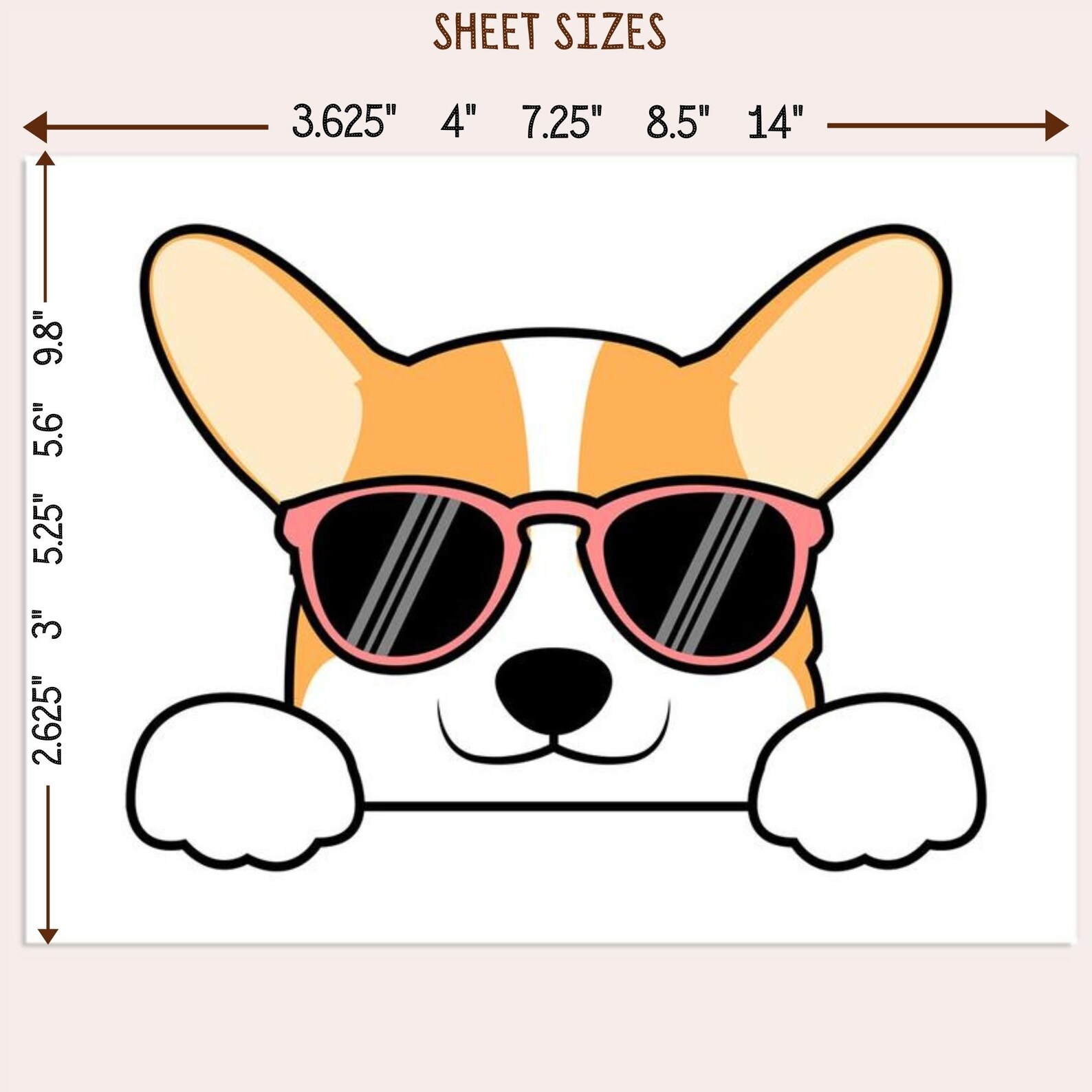 Peeking Corgi in Sunglasses Car Sticker / Vinyl Decal Weather - Etsy