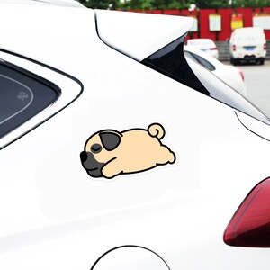 Lazy Pug Car Decal / Pug Car Sticker Bumper Window Vinyl Sticker ...