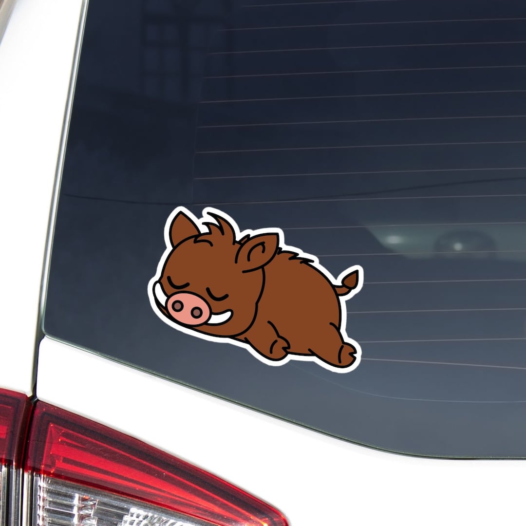 Lazy Boar Car Decal, Cartoon Wild Animal Waterproof Vinyl Sticker - Etsy