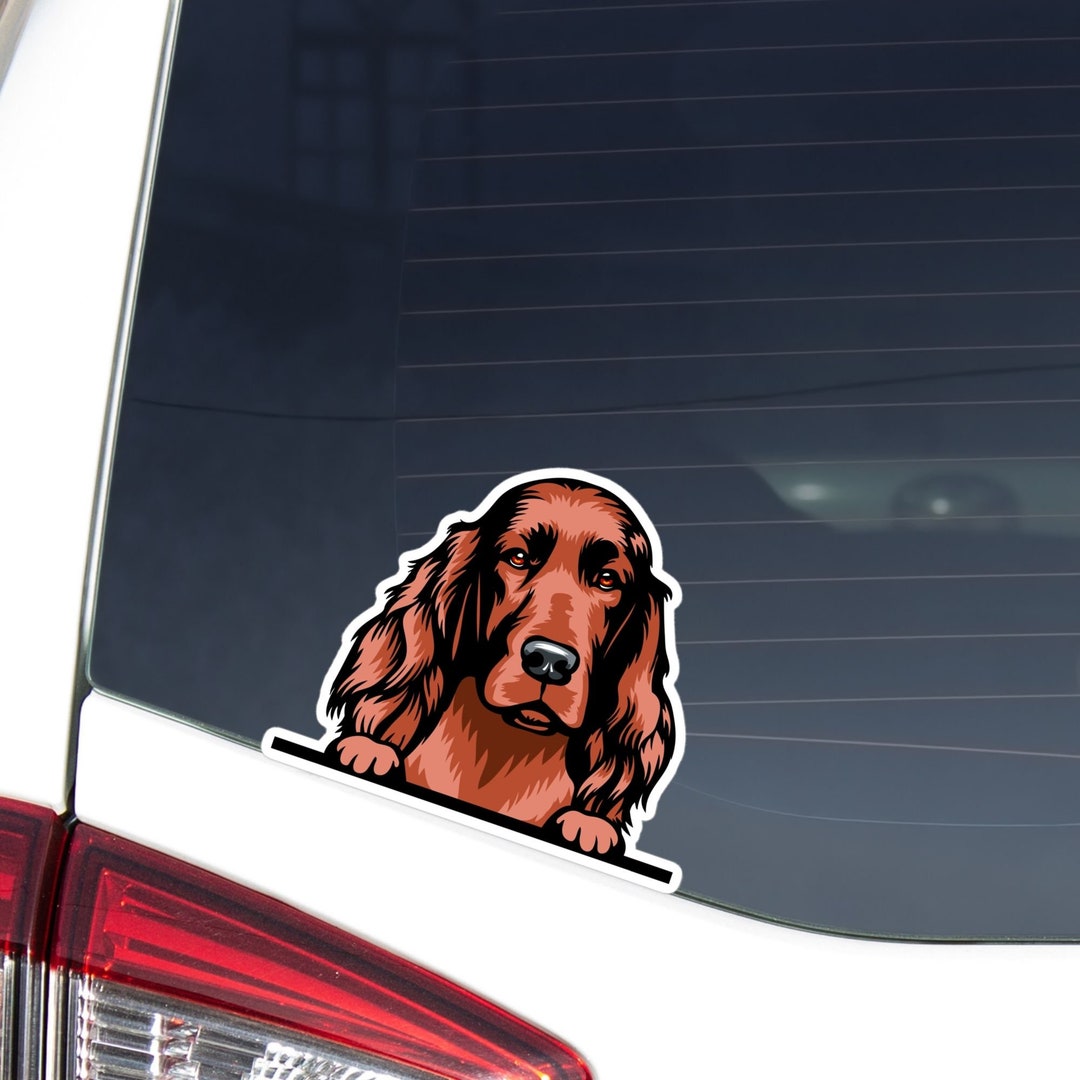 Peeking Irish Setter Car Decal Sticker / Realistic Irish Setter Vinyl ...