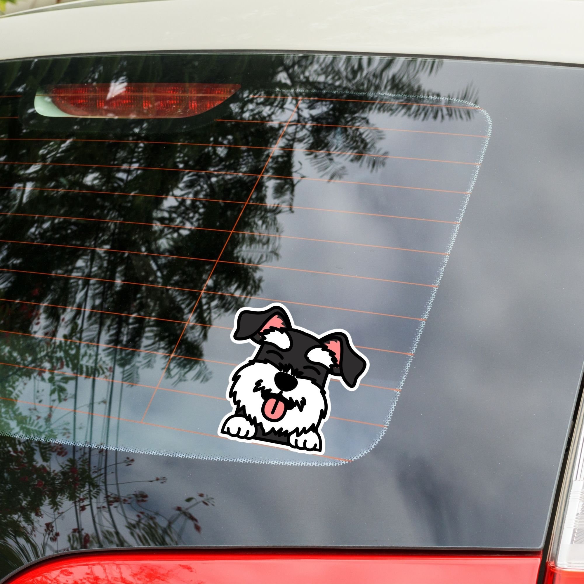 Black&white Miniature Schnauzer Car Decal Sticker / Cute Dog - Etsy
