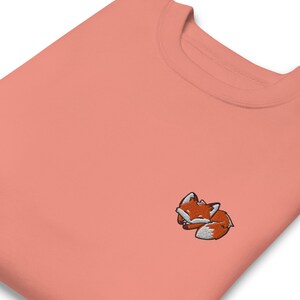 Embroidered Fox Sweatshirt / Cute Lazy Foxy Sweater / Kawaii Wild ...