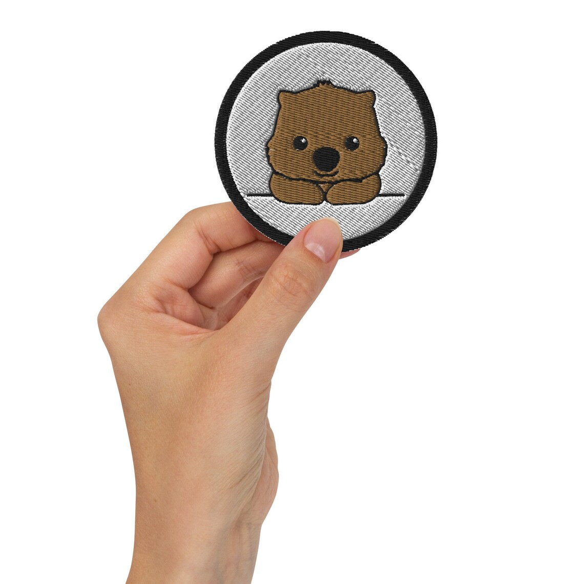 Wombat Embroidered Patch / Kawaii Animal Peeking Wombat / Iron-on, Sew ...
