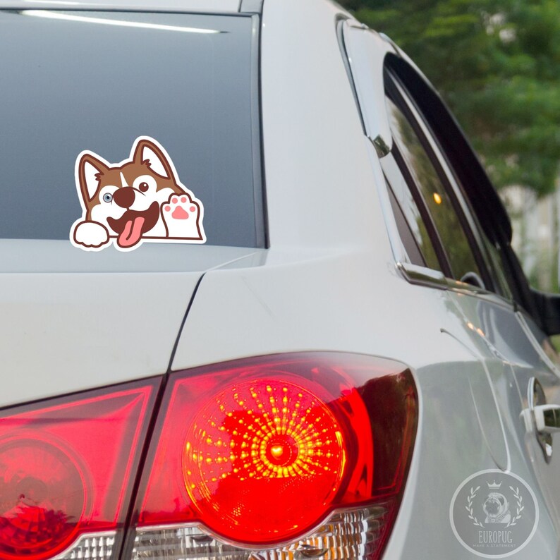 Siberian Husky Car Decal / Husky With One Blue Eye Car Sticker | Etsy