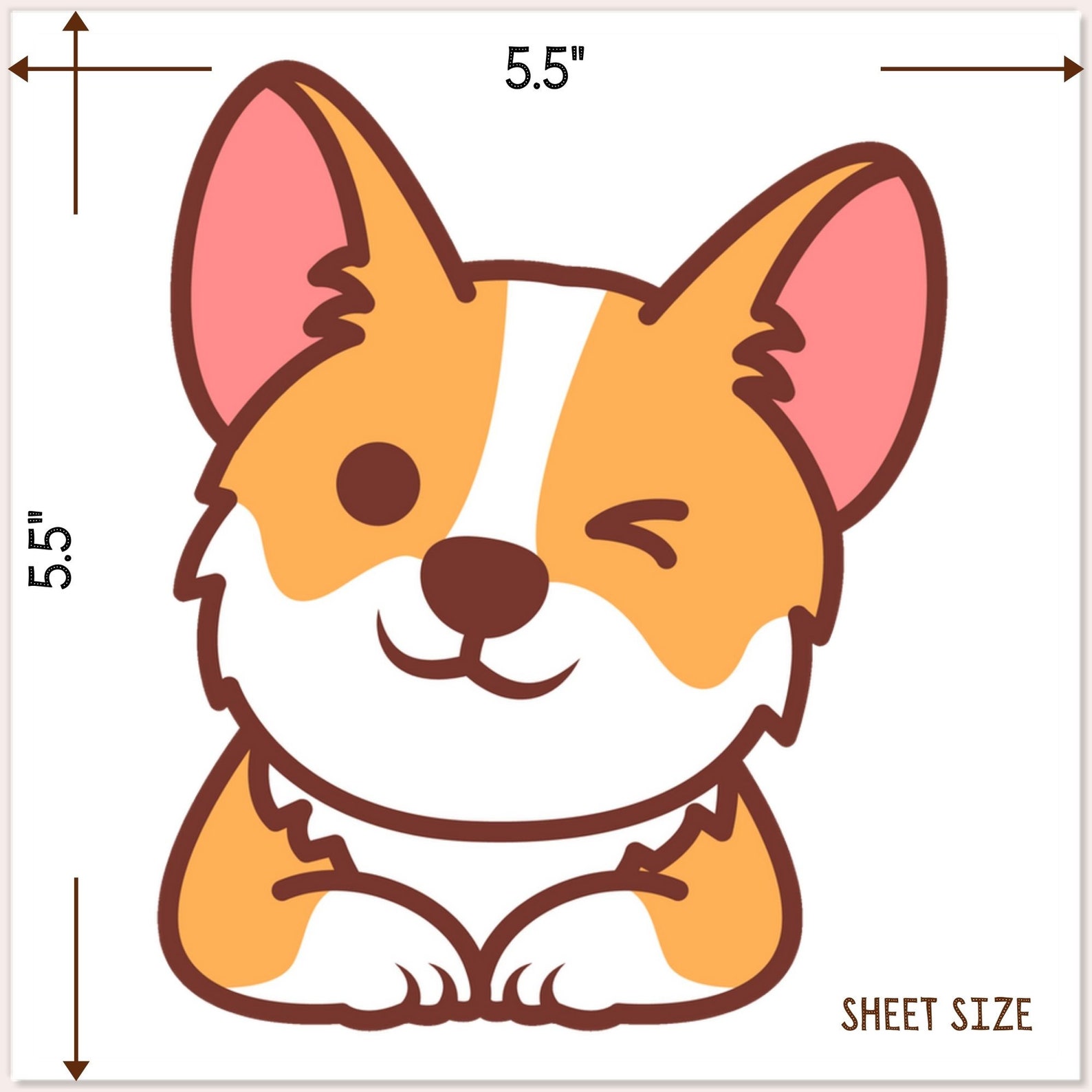 Welsh Corgi Car Decal Sticker / Corgi Puppy Winking Eye / - Etsy España