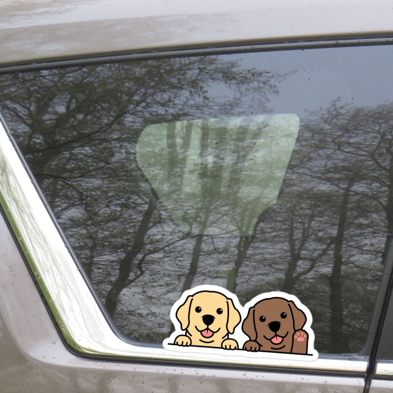 Custom Two Labrador Retriever Car Decal - Personalized Dog Name Sticker ...