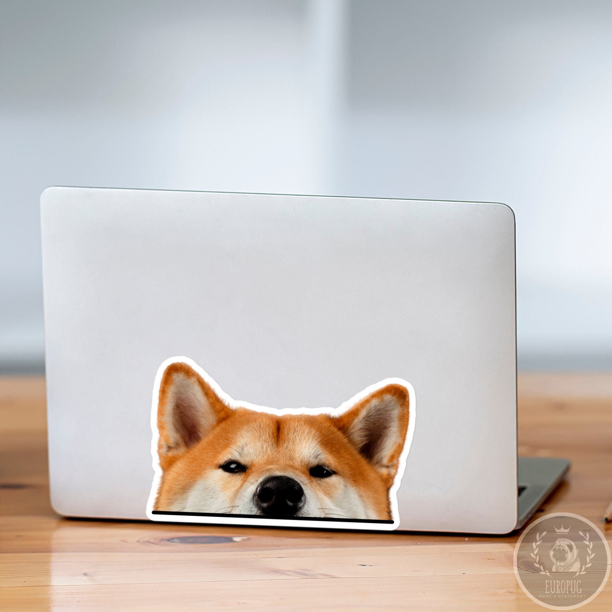 Peeking Red Shiba Inu Car Decal Sticker / Realistic Shiba Inu | Etsy